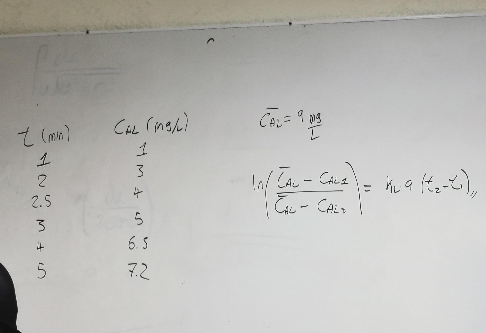 CAL=Lmg9ln(CAL−CAL2CAL−CAL1)=kL⋅9(t2−t1)1/ | Chegg.com