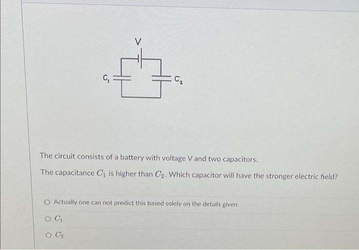 Solved V C. C2 The circuit consists of a battery with | Chegg.com