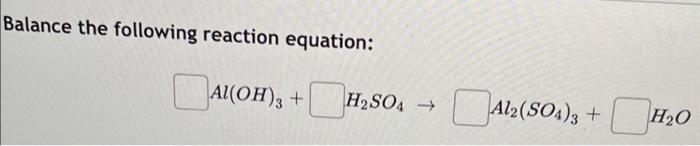 Solved Balance the following reaction equation: | Chegg.com