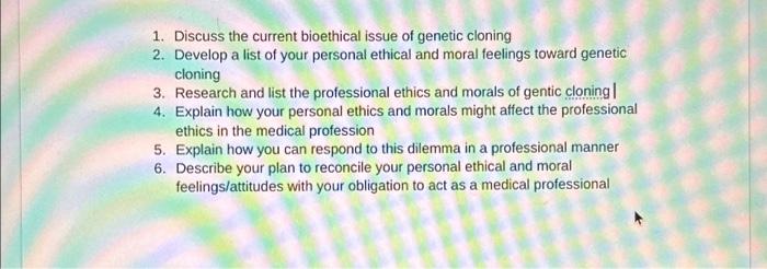 Solved 1. Discuss the current bioethical issue of genetic | Chegg.com