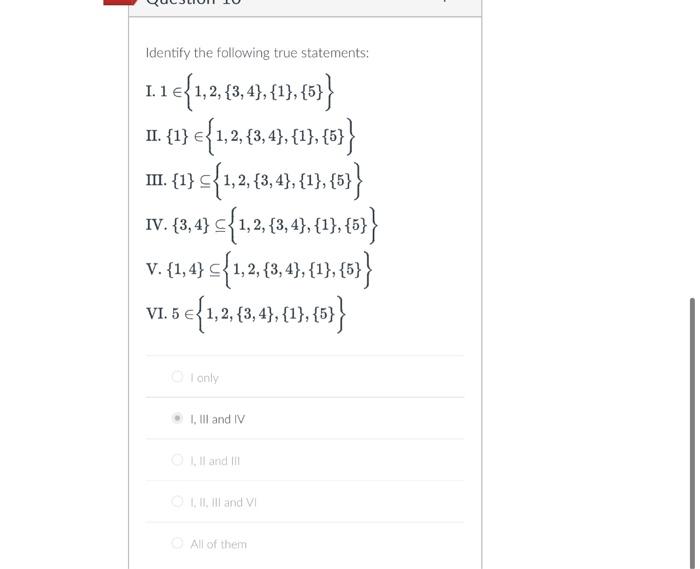 Solved Identify the following true statements: I. | Chegg.com
