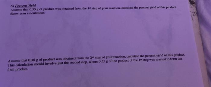 Solved 4) Proposed amounts of Starting Materials and | Chegg.com