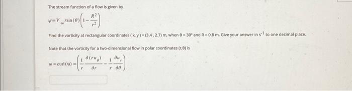 Solved The stream function of a flow is given by | Chegg.com