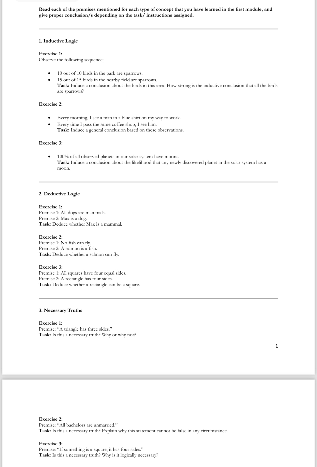 Solved Read each of the premises mentioned for each type of | Chegg.com