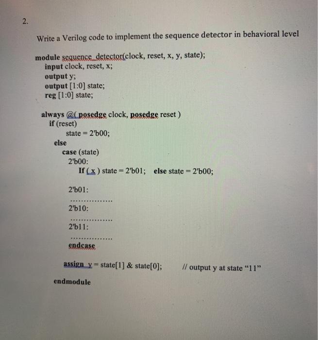 Solved Lab 11 Sequence Detector Objective The Objective Of