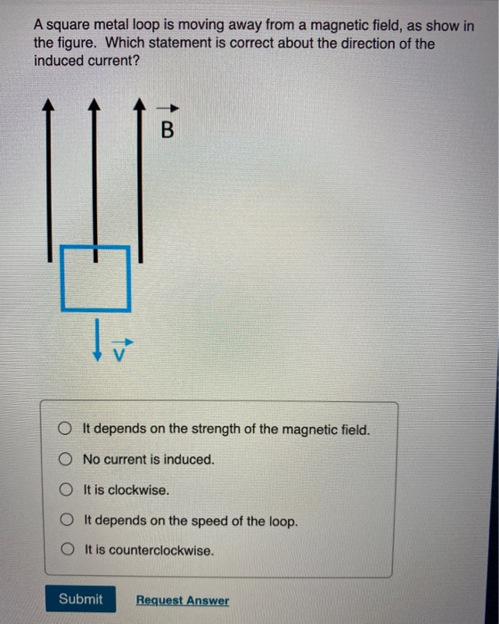 Solved A square metal loop is moving away from a magnetic | Chegg.com