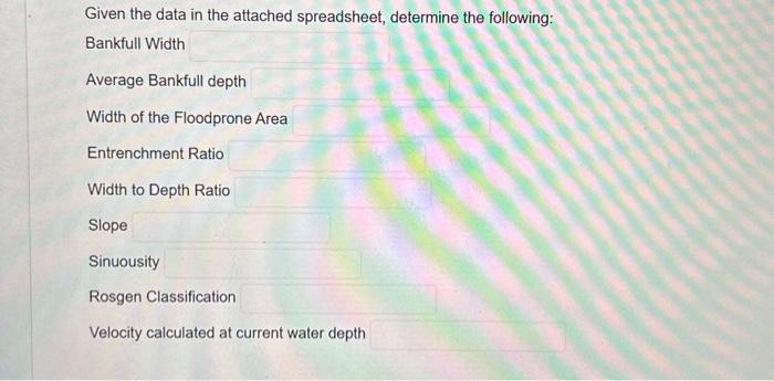 Solved Given the data in the attached spreadsheet, determine | Chegg.com