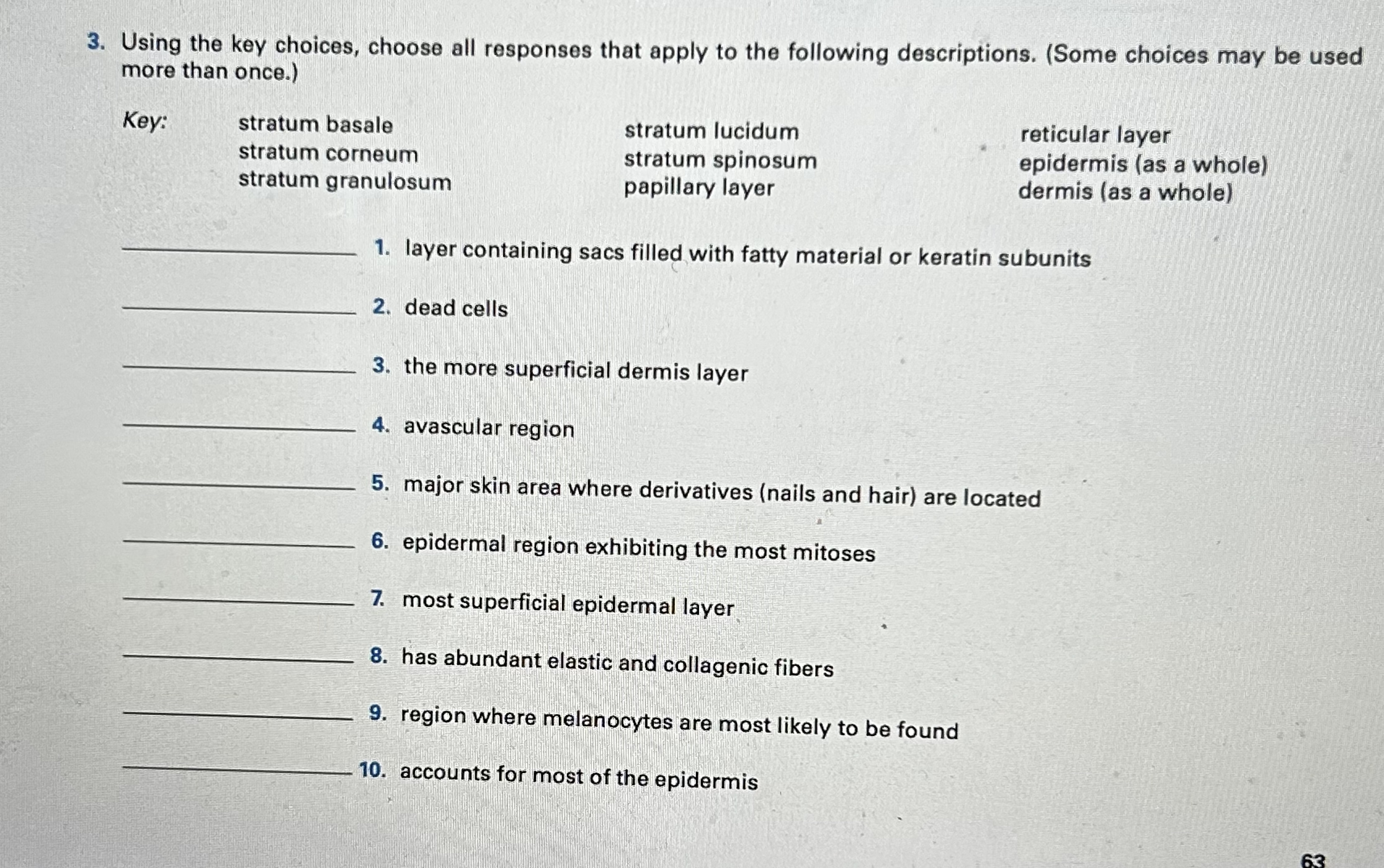Solved Using the key choices, choose all responses that | Chegg.com