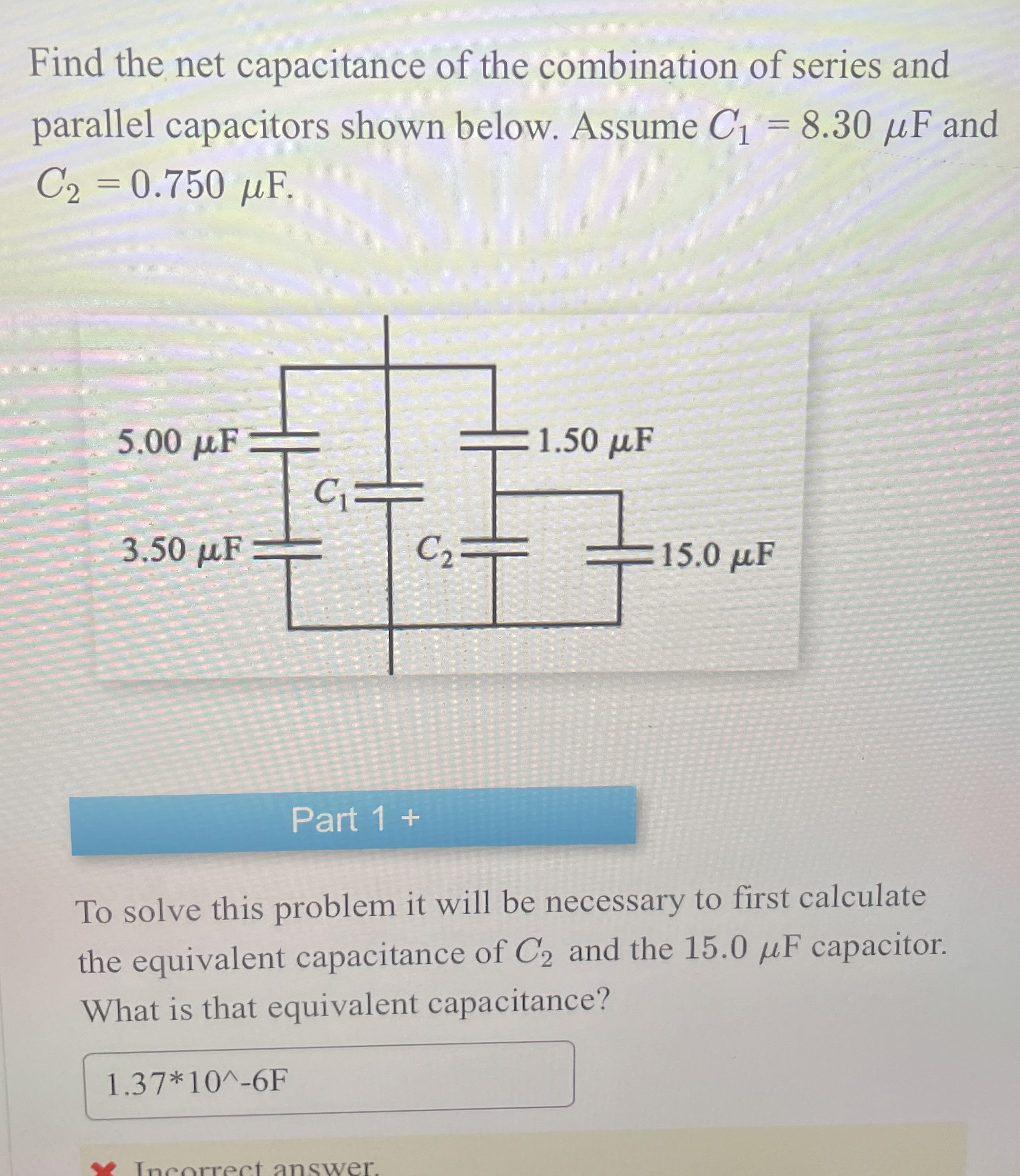 Solved Find the net capacitance of the combination of series | Chegg.com