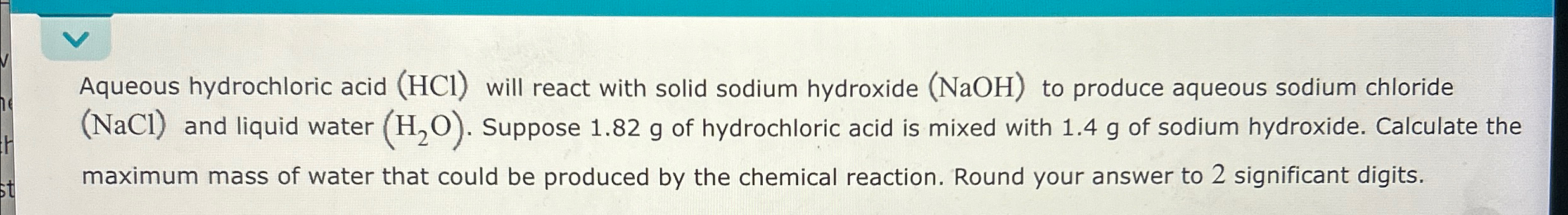 Solved Aqueous hydrochloric acid (HCl) ﻿will react with | Chegg.com