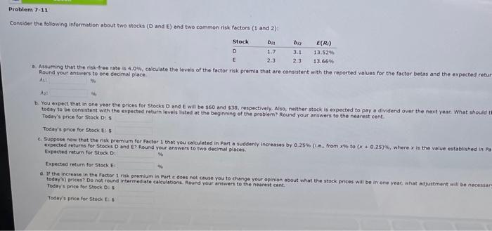 Solved Problem 7-11 Consider the following information about | Chegg.com Solved Problem 7-11 Consider the following information about | Chegg.com
