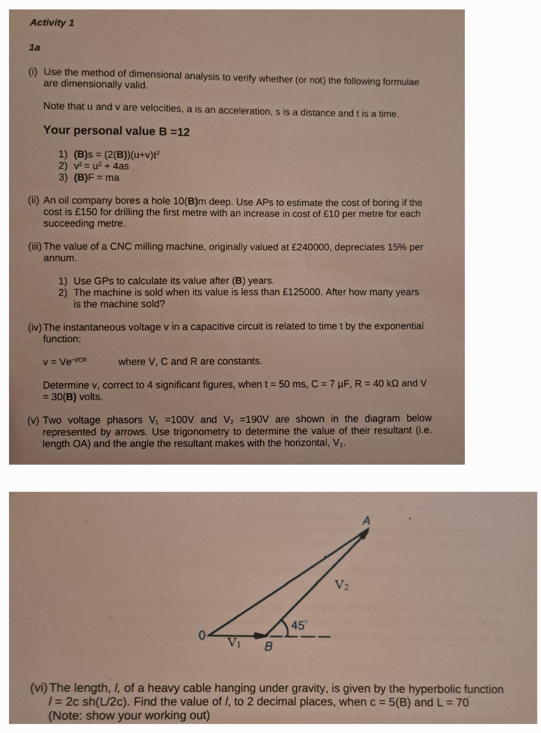 Solved Activity 11a(i) ﻿Use the method of dimensional | Chegg.com