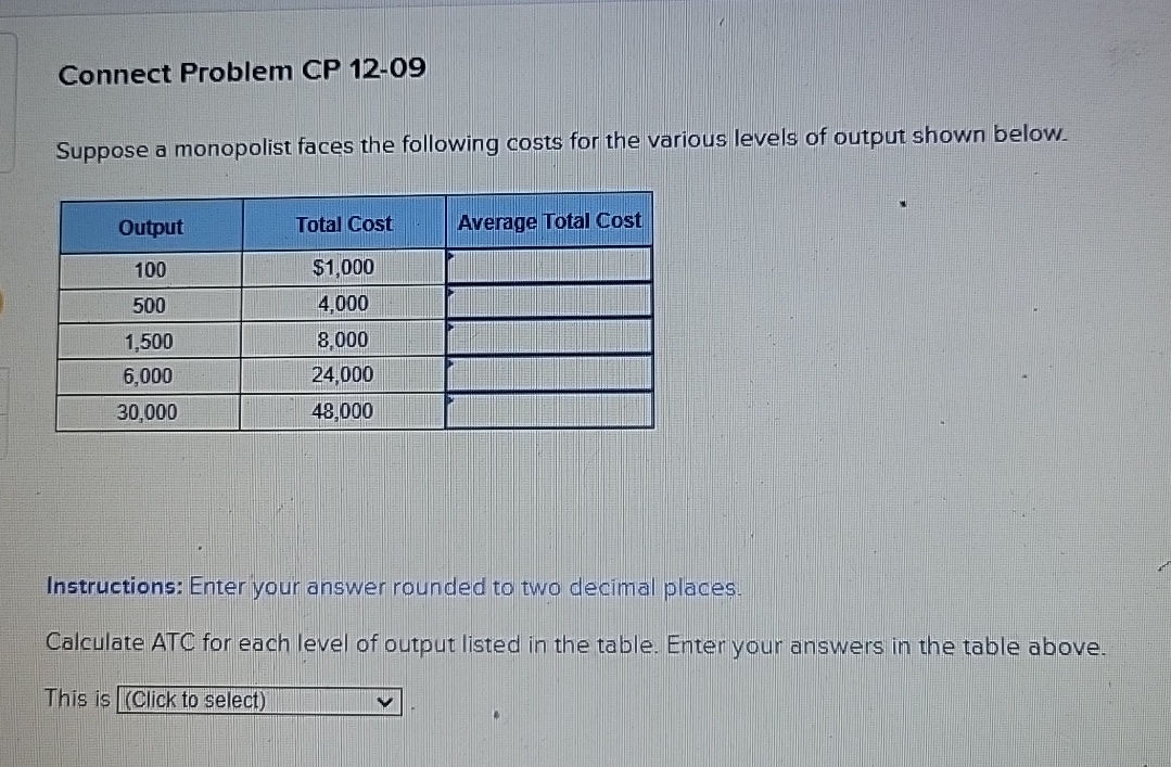 Solved Connect Problem CP 12-09Suppose a monopolist faces | Chegg.com