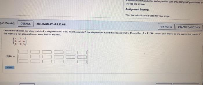 Solved ons remaining for each question part only changes if | Chegg.com