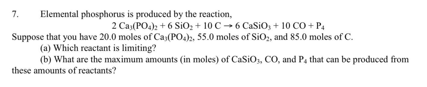 Solved Elemental phosphorus is produced by the | Chegg.com
