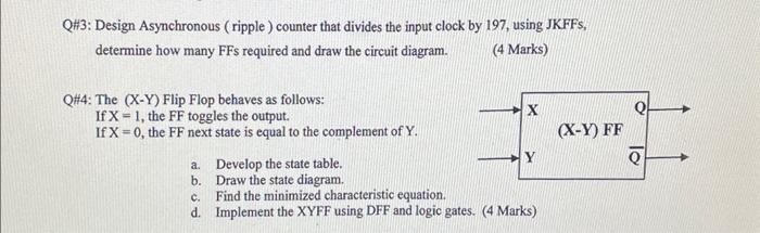 Solved Q\#3: Design Asynchronous ( ripple ) counter that | Chegg.com