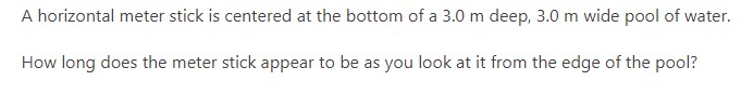 Solved A horizontal meter stick is centered at the bottom of | Chegg.com