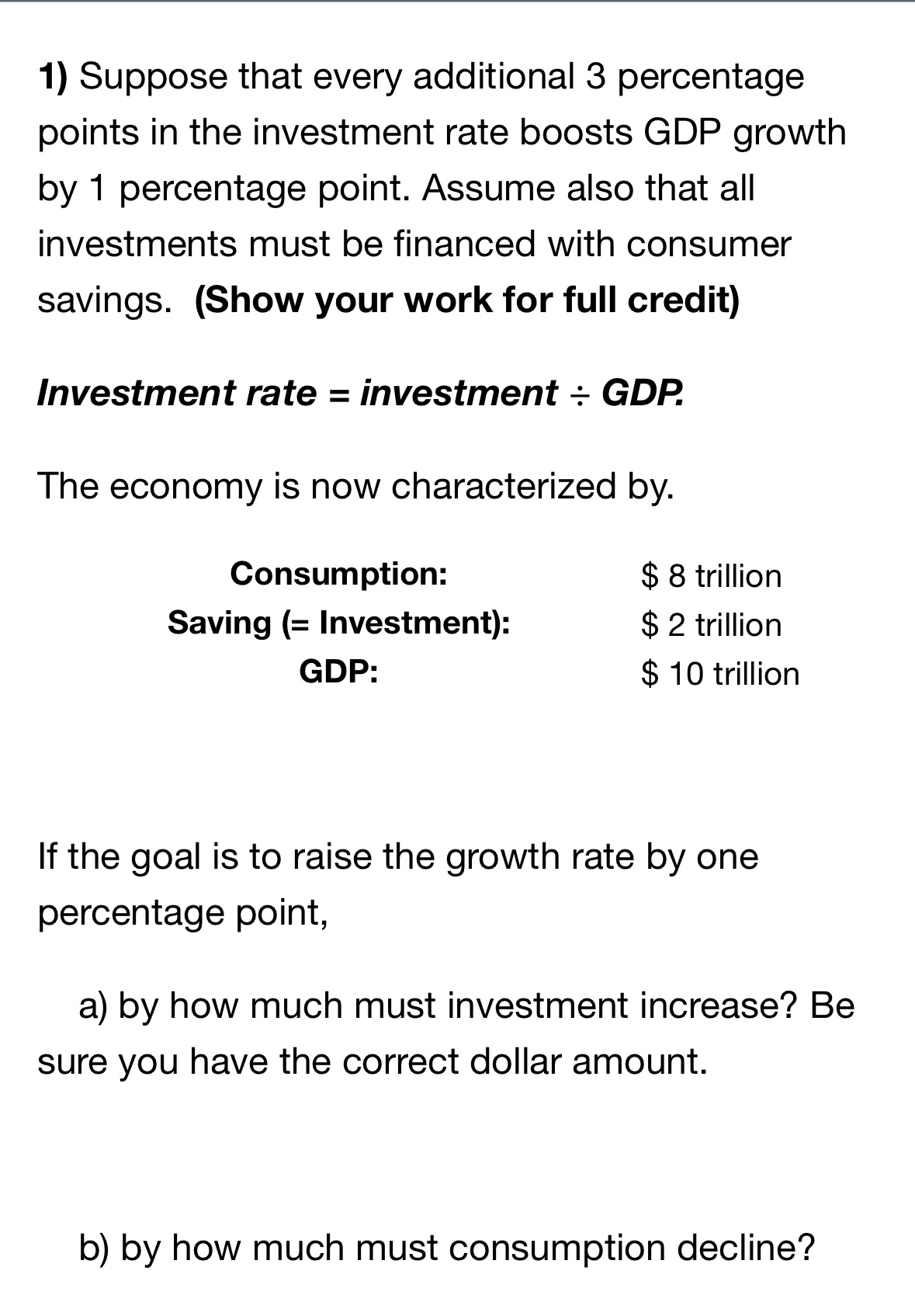 Suppose that every additional 3 ﻿percentage points in | Chegg.com