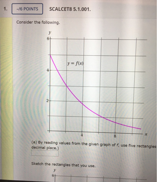 Solved -76 POINTS SCALCET8 5.1.001. Consider the following. | Chegg.com