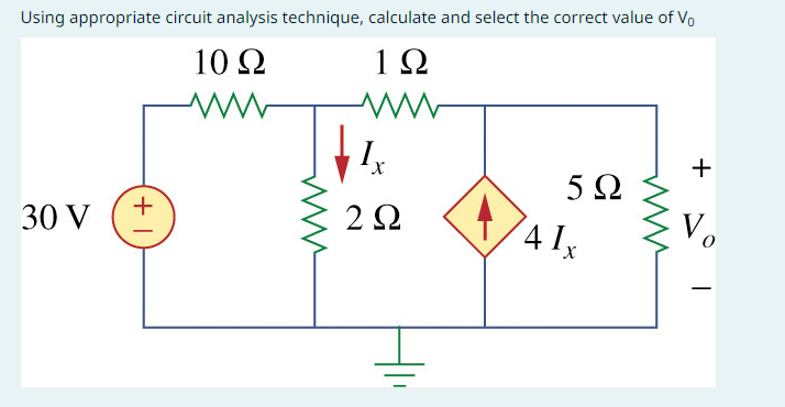 Solved Using appropriate circuit analysis technique, | Chegg.com