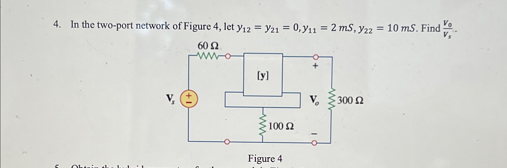 Solved In the two-port network of Figure 4, ﻿let | Chegg.com