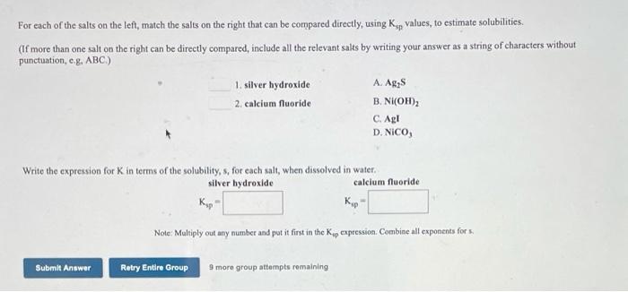 Solved ksp of silver hydroxide :2.0x10^-8ksp of calcium | Chegg.com