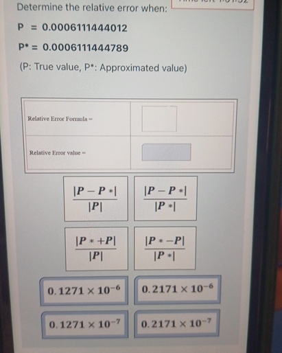 Solved Determine the relative error | Chegg.com