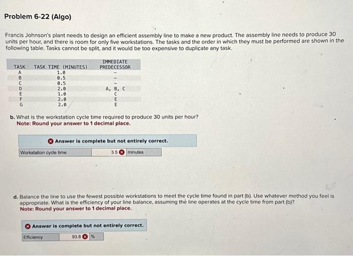 Francis Johnson's plant needs to design an efficient | Chegg.com