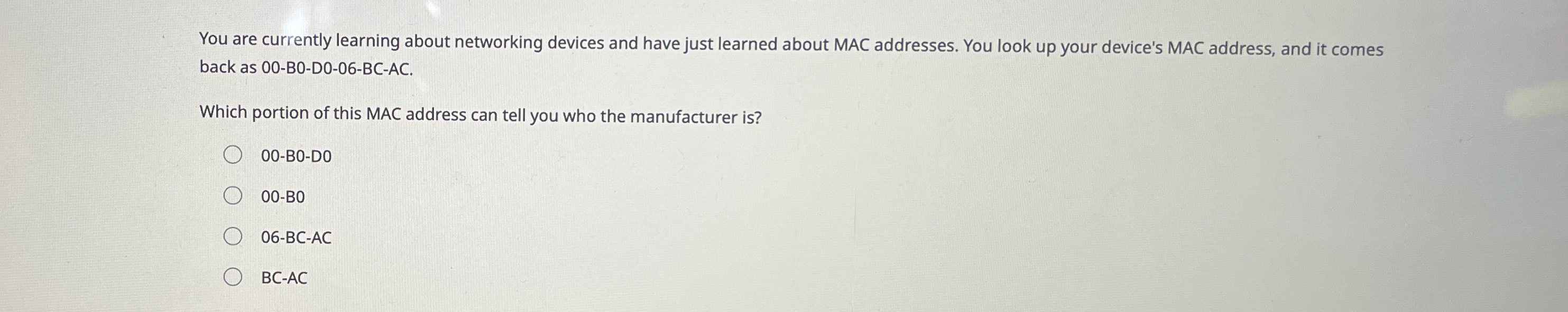 Solved You are currently learning about networking devices | Chegg.com