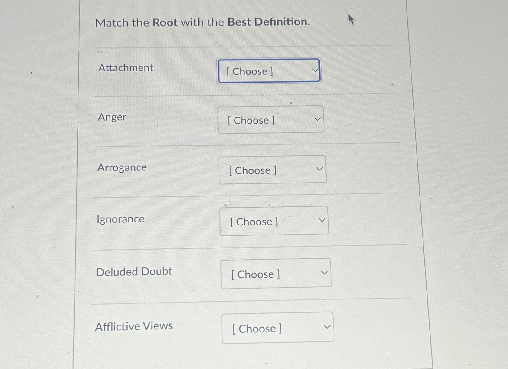 Solved Match the Root with the Best | Chegg.com