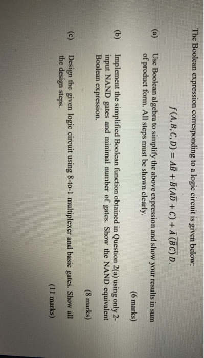 Solved The Boolean expression corresponding to a logic | Chegg.com