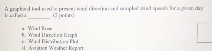 Solved A graphical tool used to present wind direction and | Chegg.com