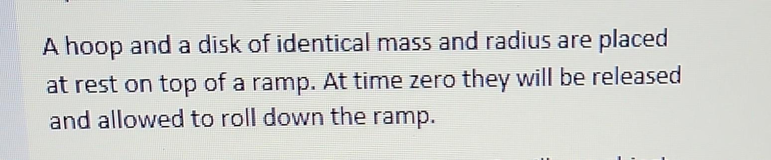 Solved 4. Do both the hoop and the disk start with the same | Chegg.com