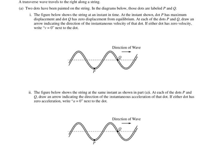 Solved 1. Waves on a string. A travelling wave is created on | Chegg.com