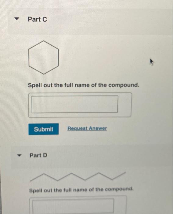 Solved Part C Spell out the full name of the compound. Part | Chegg.com