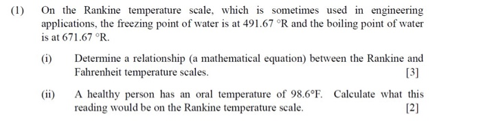 Solved (1) On the Rankine temperature scale, which is | Chegg.com