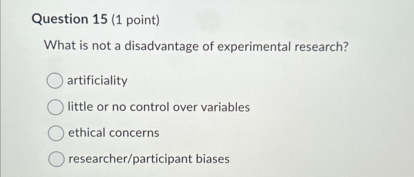 Solved Question 15 (1 ﻿point)What is not a disadvantage of | Chegg.com