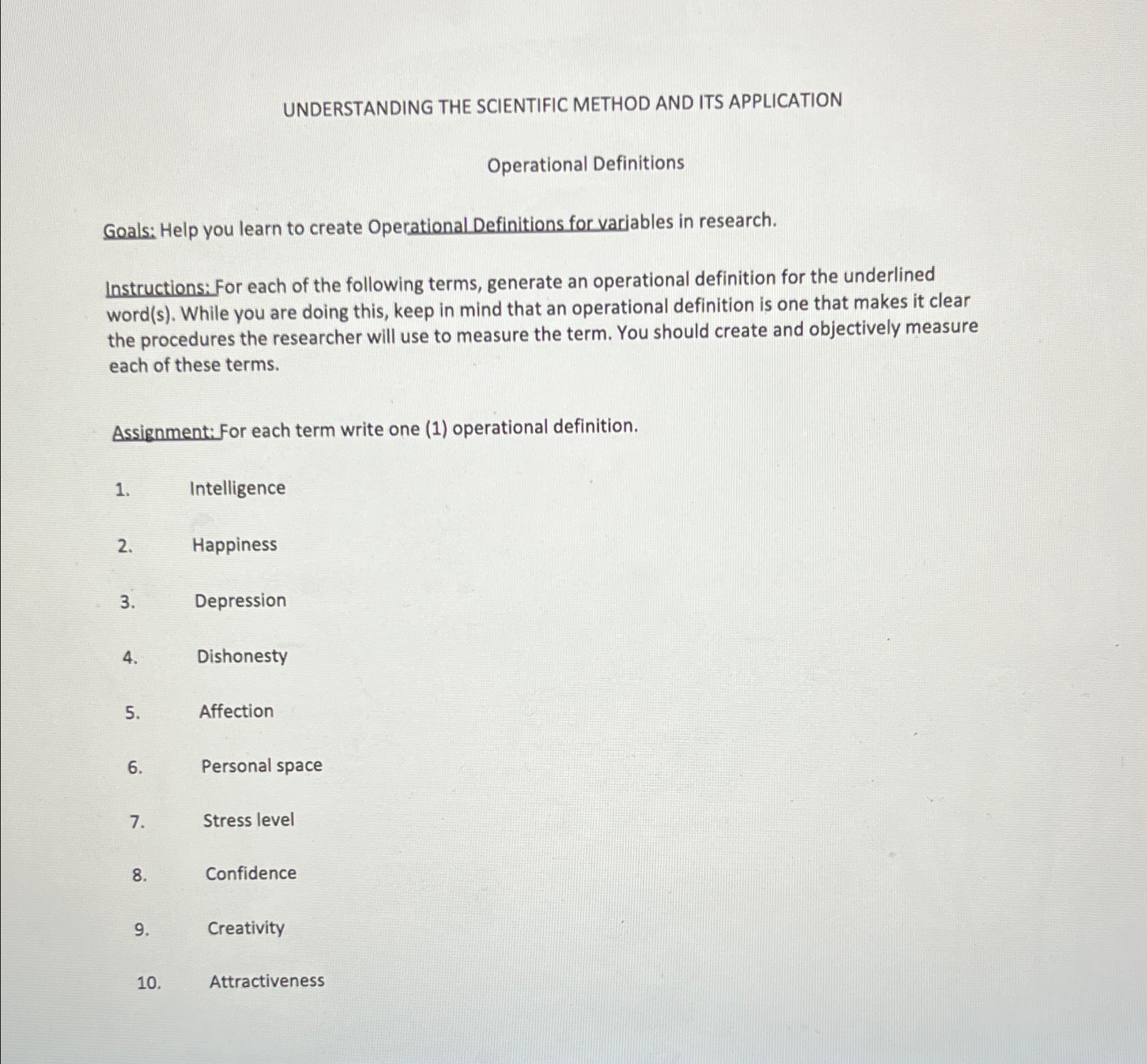 Solved UNDERSTANDING THE SCIENTIFIC METHOD AND ITS | Chegg.com