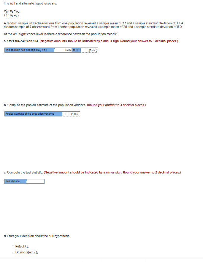 Solved The null and alternate hypotheses | Chegg.com