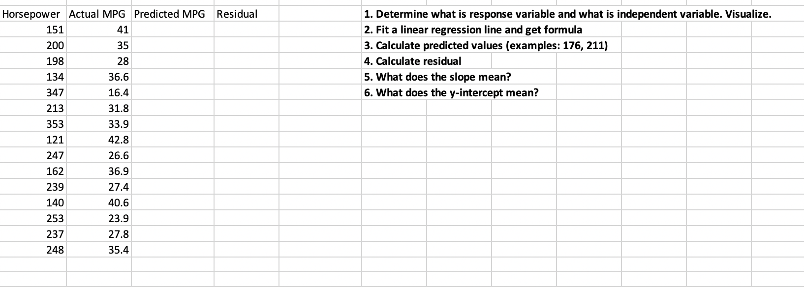 Solved Determine what is response variable and what is | Chegg.com