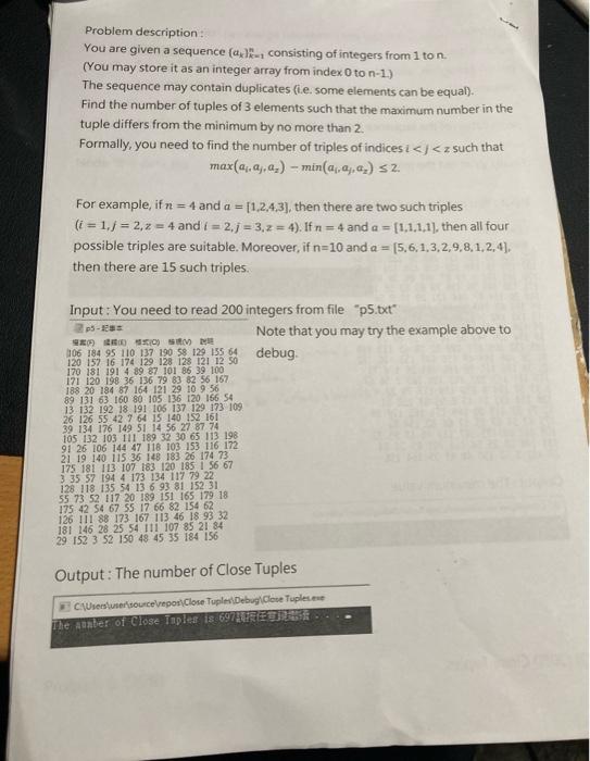 Solved Problem description : You are given a sequence fax | Chegg.com