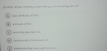 Solved Duration, tempo, intensity, scope setting and | Chegg.com