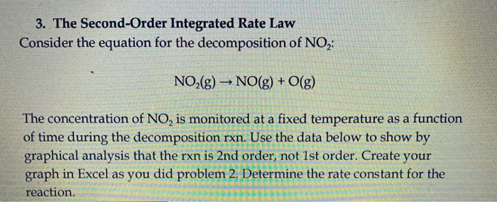 Solved 3. The Second-Order Integrated Rate Law Consider the | Chegg.com