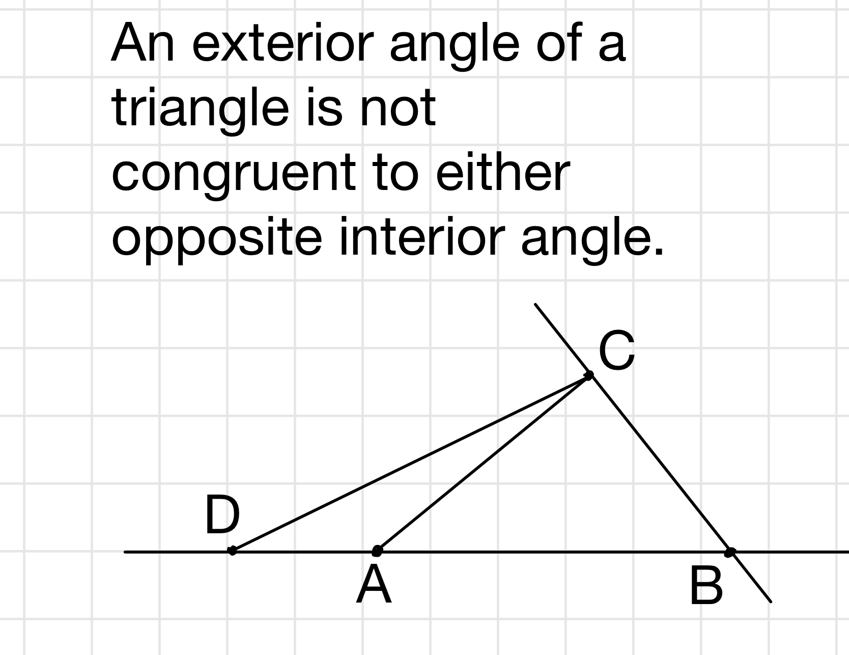 An exterior angle of atriangle is notcongruent to | Chegg.com