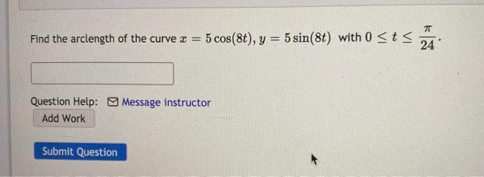 Solved Find the length of one arch of the cycloid x = 3(t – | Chegg.com
