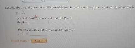 Solved Assume that x ﻿and y ﻿are both differentiable | Chegg.com