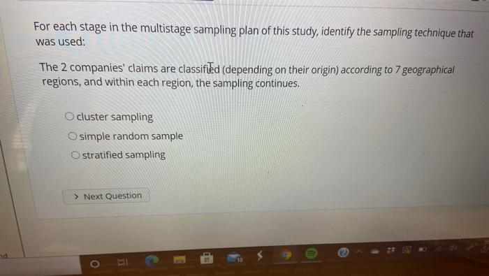 Solved For each stage in the multistage sampling plan of | Chegg.com