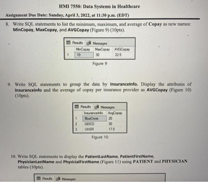 Solved 1. Write SQL statements to list all columns for | Chegg.com