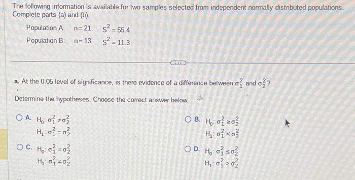 Solved The following information is available for two | Chegg.com