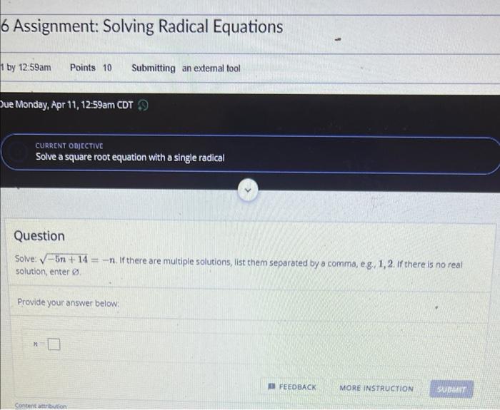 solved-6-assignment-solving-radical-equations-1-by-12-59-am-chegg